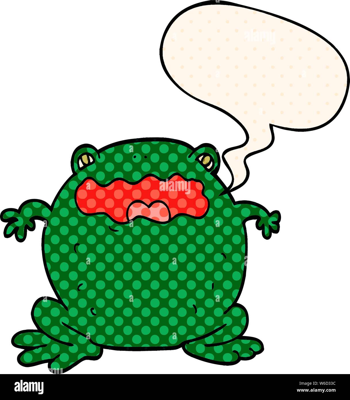 cartoon toad with speech bubble in comic book style Stock Vector Image ...