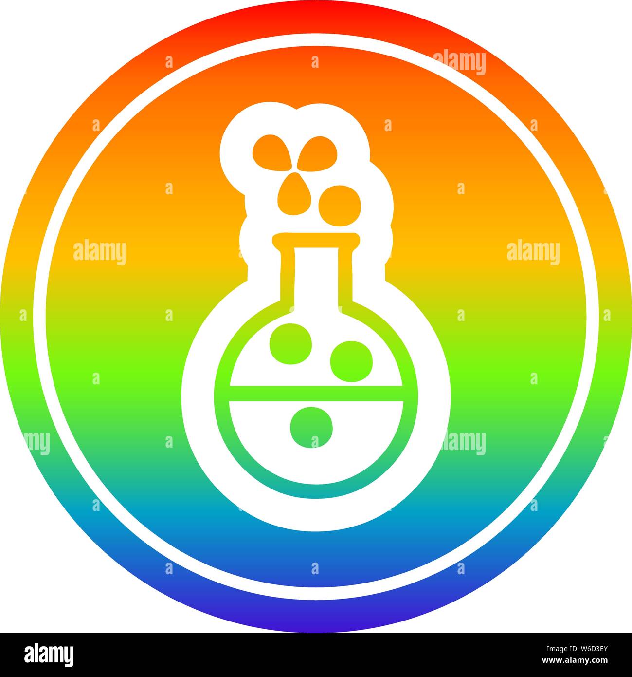 science experiment circular icon with rainbow gradient finish Stock ...