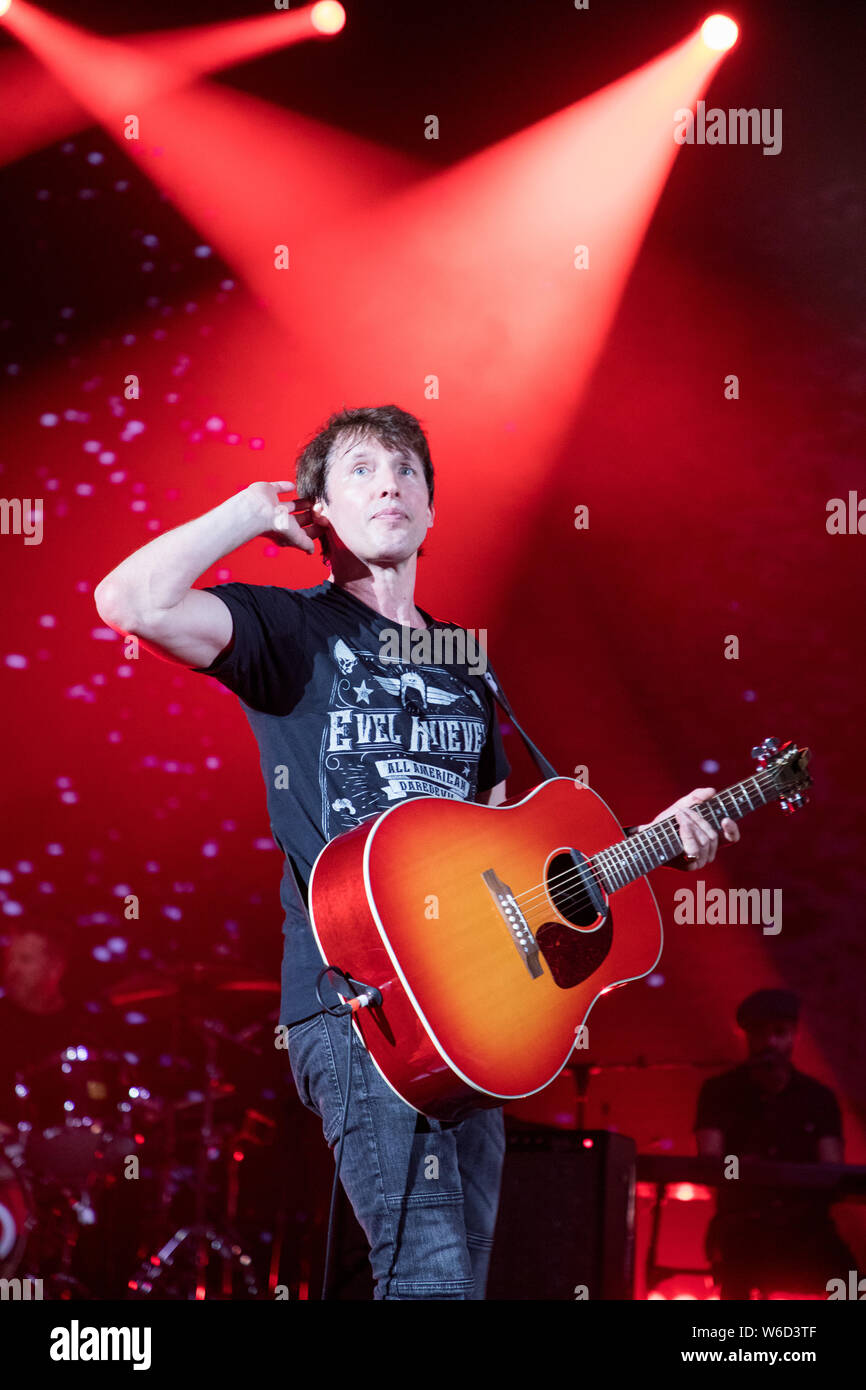 English singer James Blunt performs during his concert in Guangzhou ...