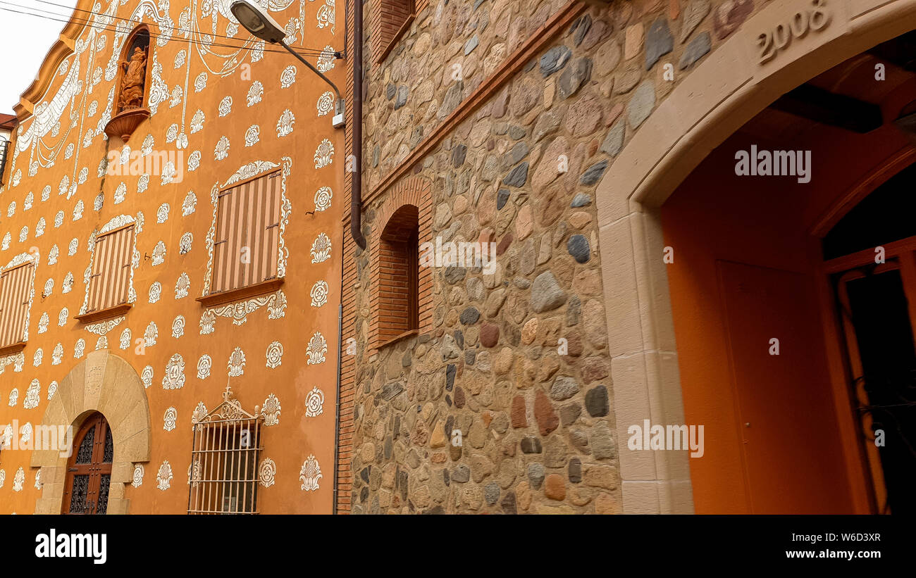 Reus and Cambrills,Catalunya,Spain, streets day and night,buildings and ...