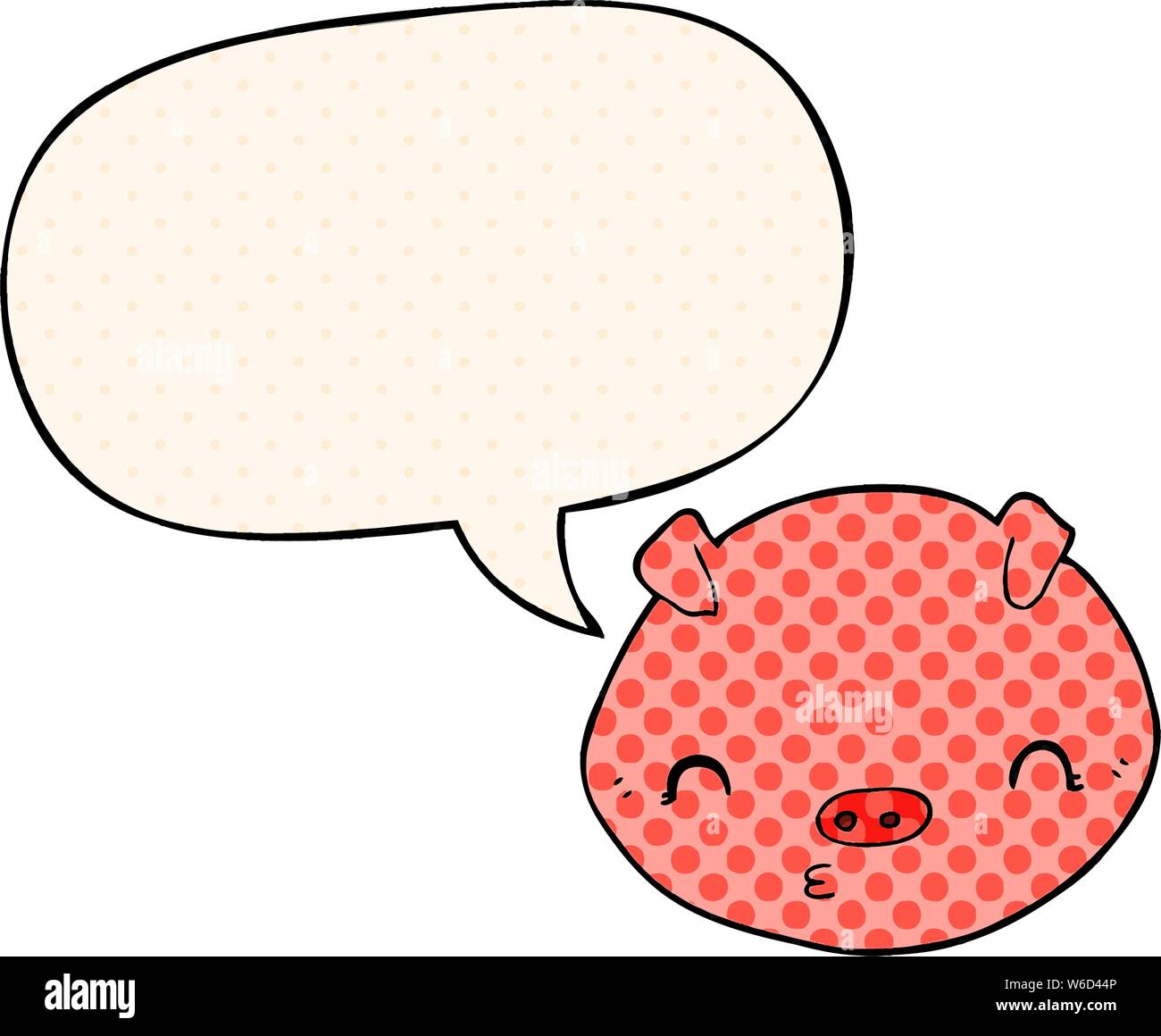 cartoon pig with speech bubble in comic book style Stock Vector Image ...