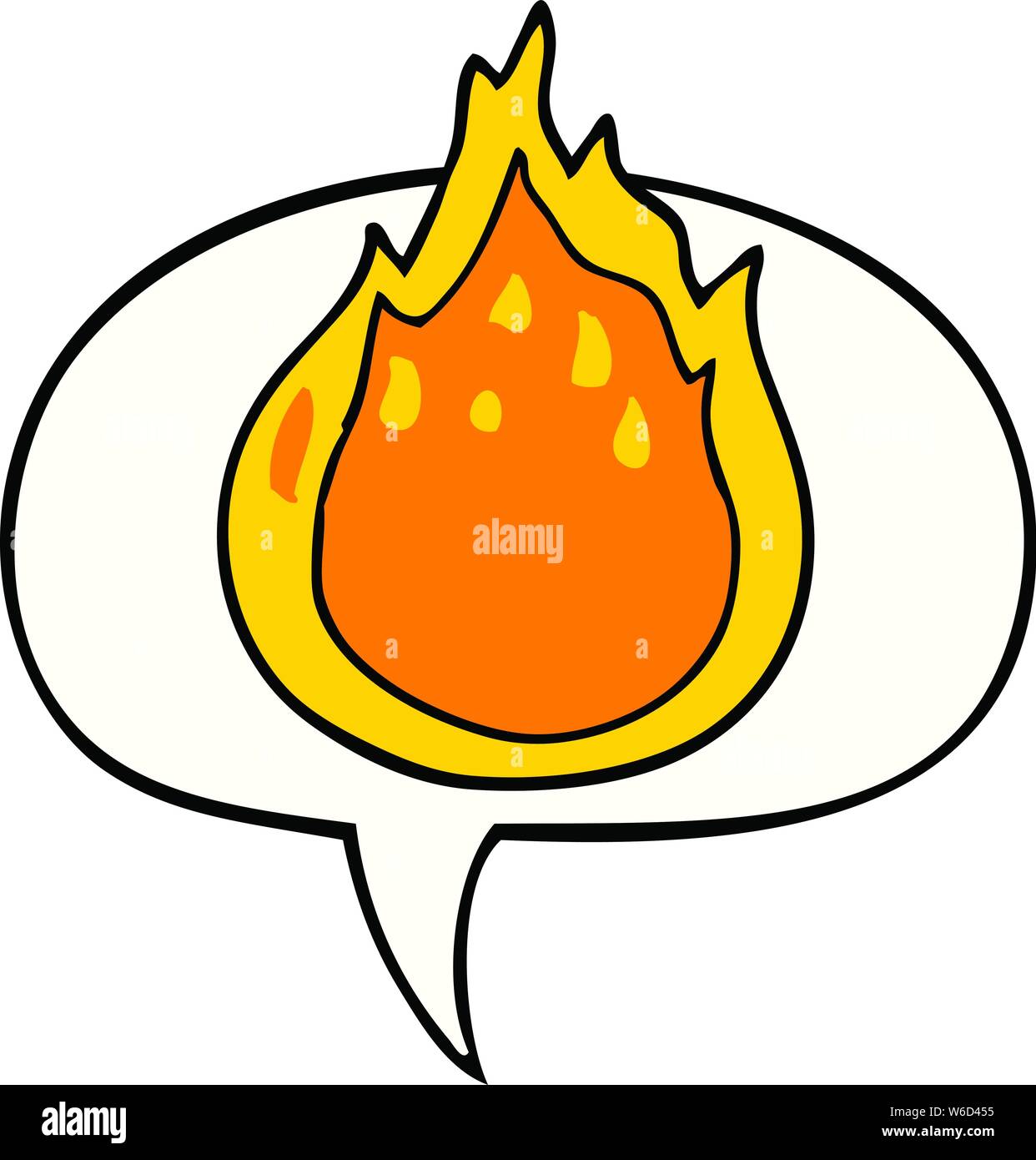 cartoon fire with speech bubble Stock Vector Image & Art - Alamy