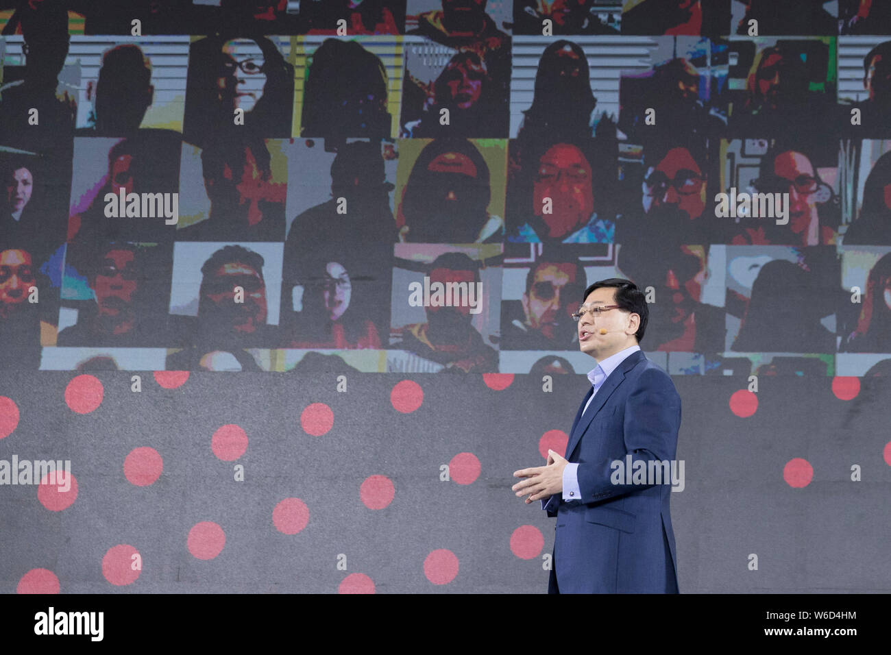 Yang Yuanqing, Chairman and CEO of Lenovo, attends His company's kick ...