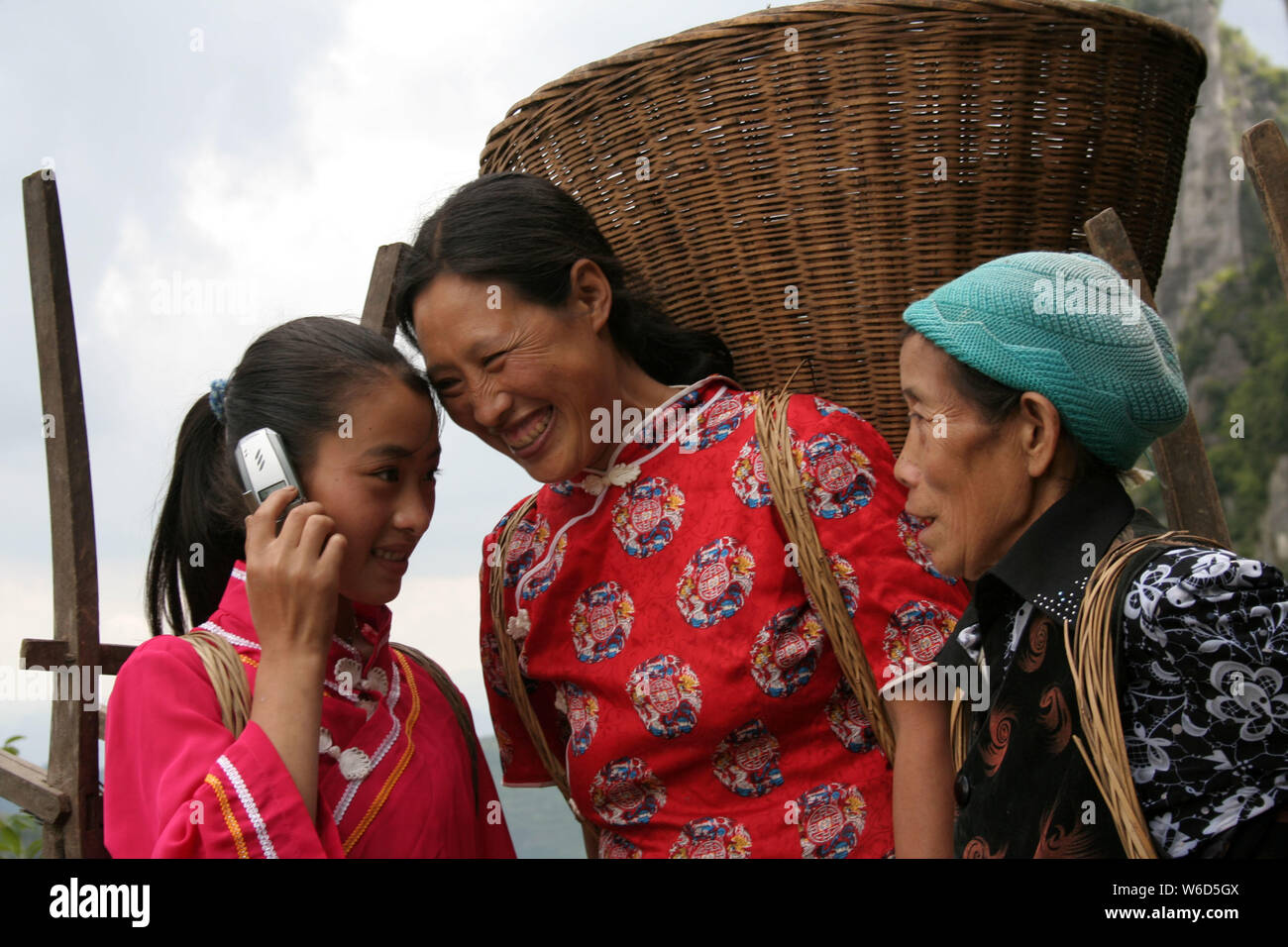 Tujia people are pictured in a mountain in the western part of central ...