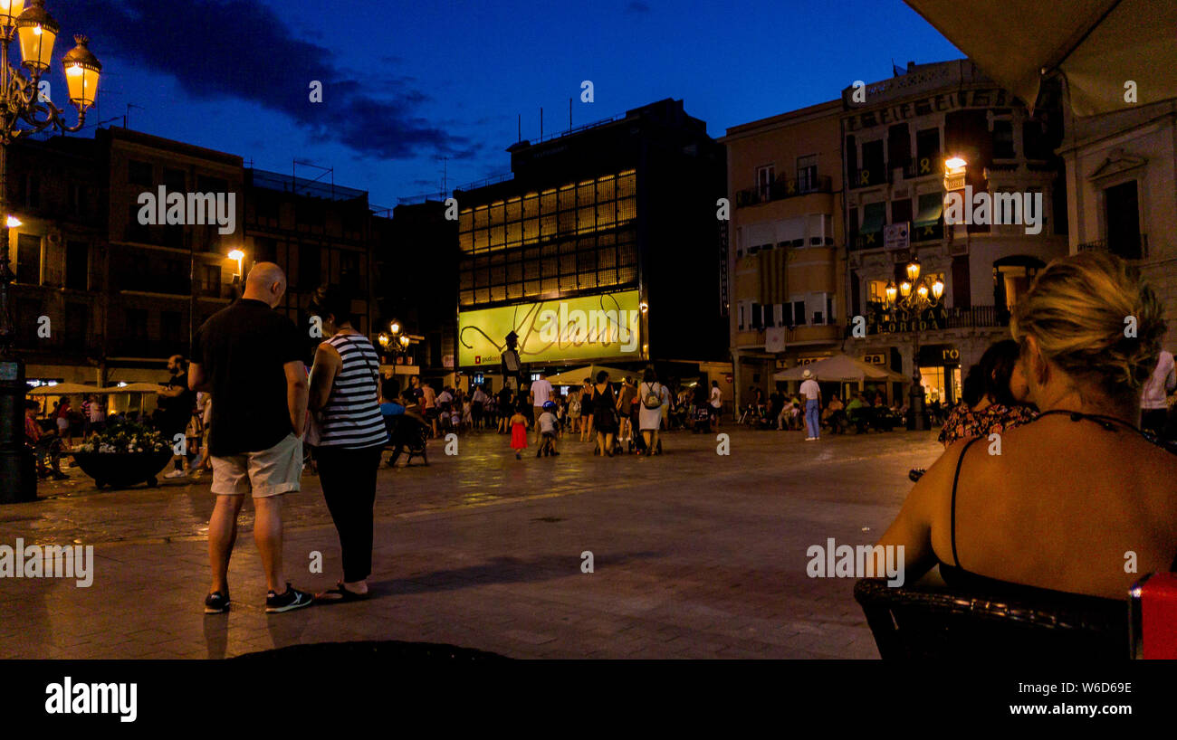 Reus and Cambrills,Catalunya,Spain, streets day and night,buildings and ...