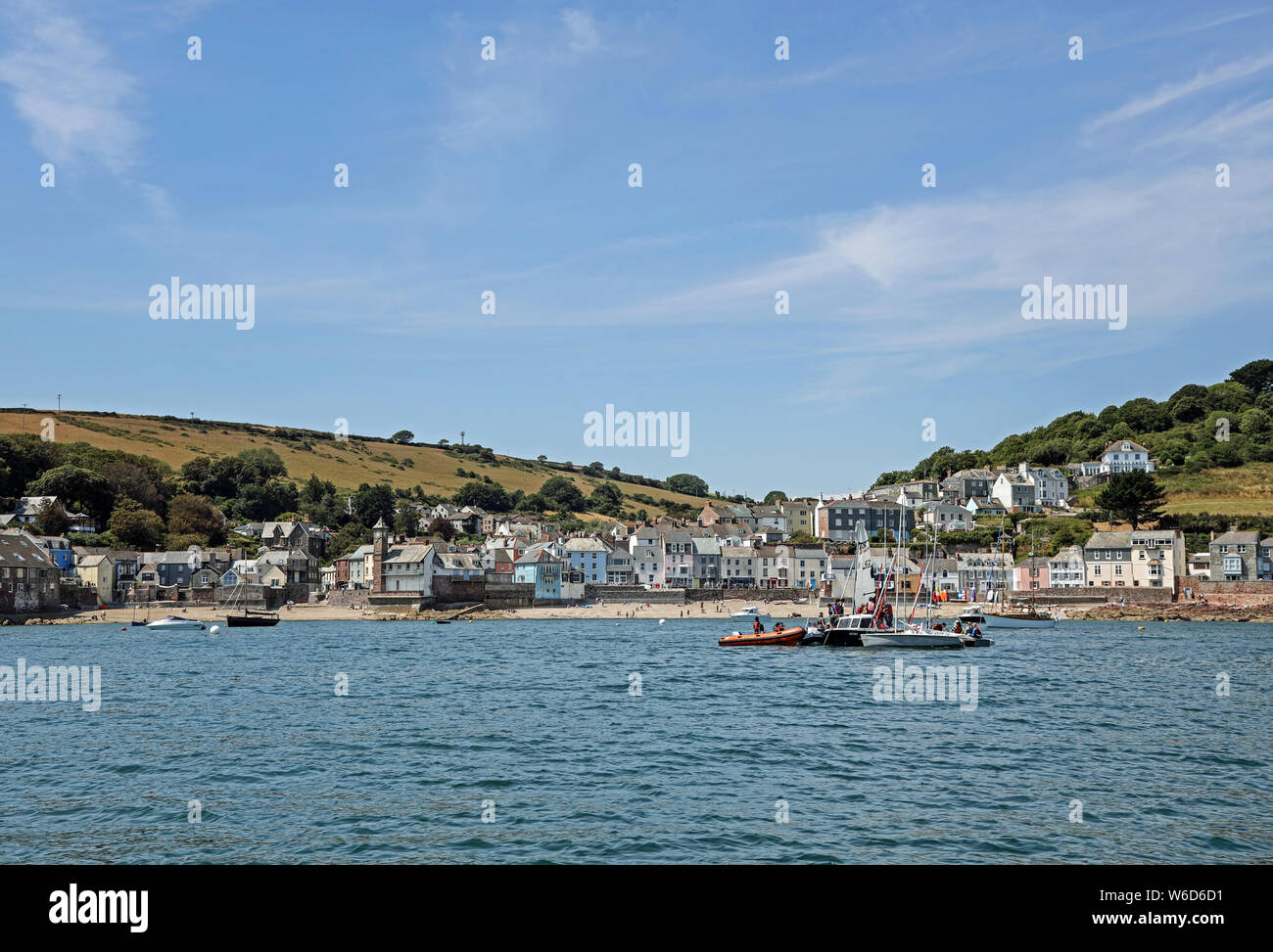 Kingsand and Cawsand seen from ferry in Cawsand Bay Stock Photo - Alamy
