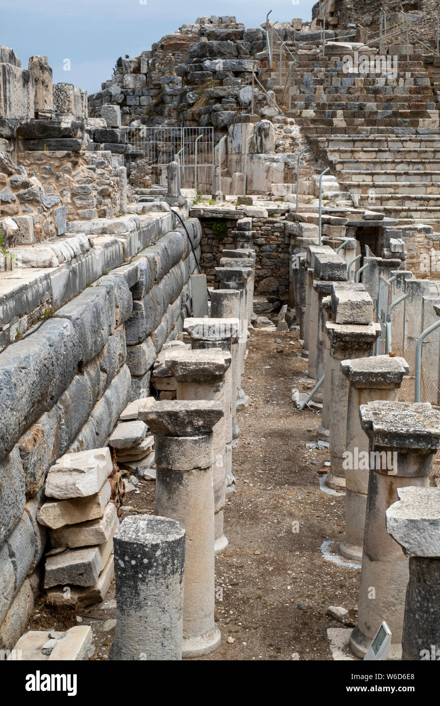 The ruins of the ancient Greek and Roman city of Ephesus, once a major ...