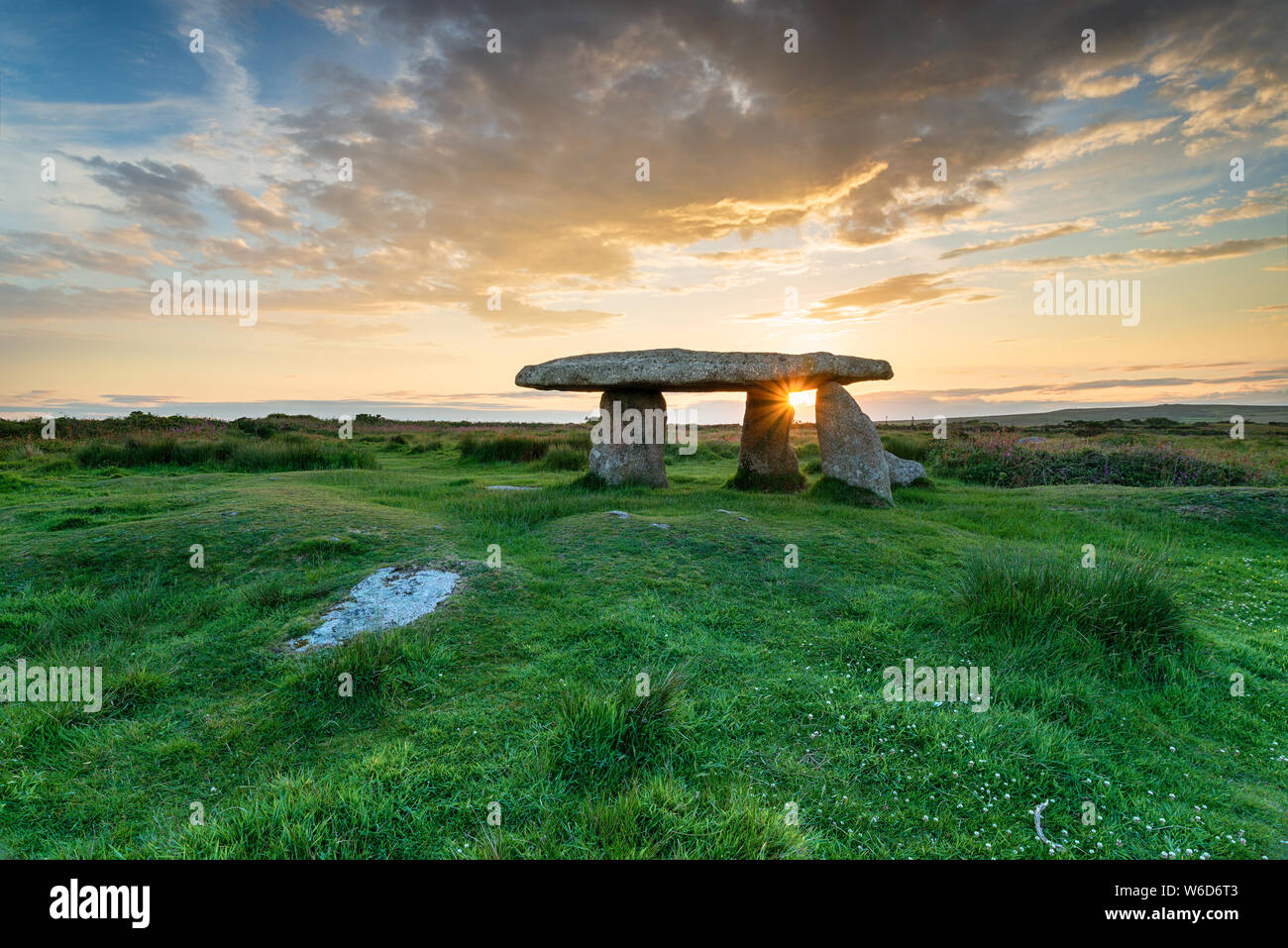 Beautiful sunset over Lanyon Quoit a neolithic dolmen near Madron in ...