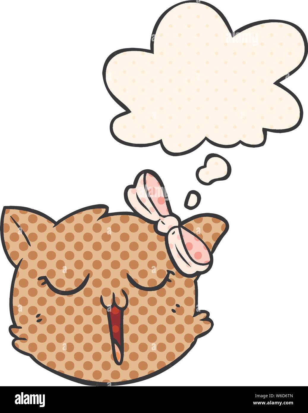 cartoon cat face with thought bubble in comic book style Stock Vector ...