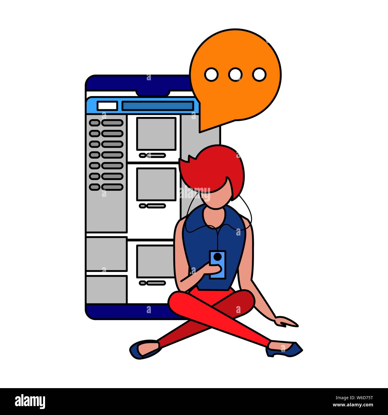 social media network chatting cartoon Stock Vector Image & Art - Alamy