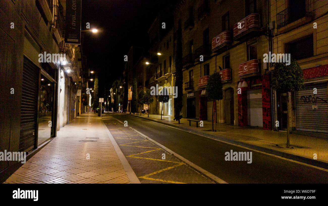 Reus and Cambrills,Catalunya,Spain, streets day and night,buildings and ...