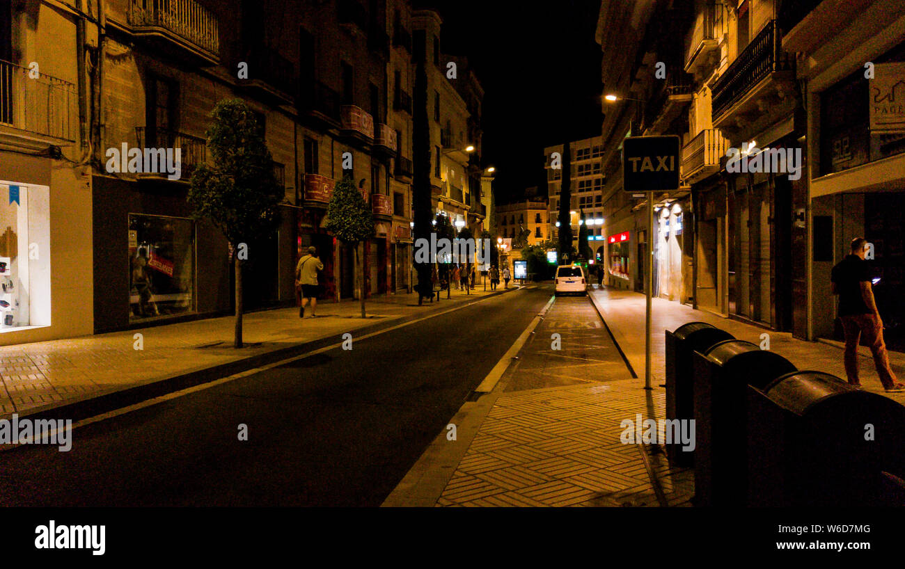 Reus and Cambrills,Catalunya,Spain, streets day and night,buildings and ...