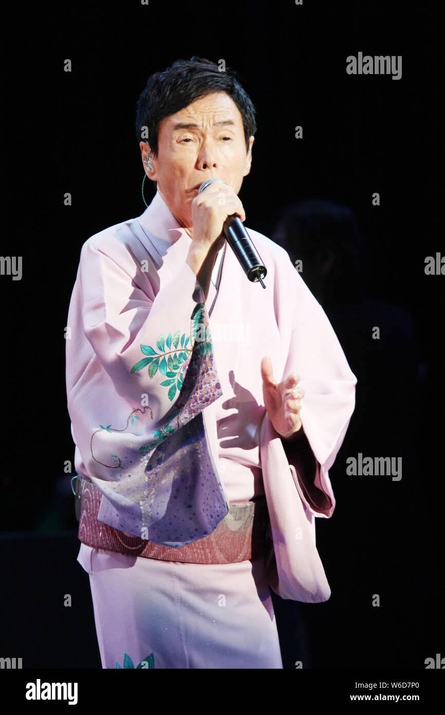 **TAIWAN OUT**Japanese singer Shinichi Mori performs during a concert ...