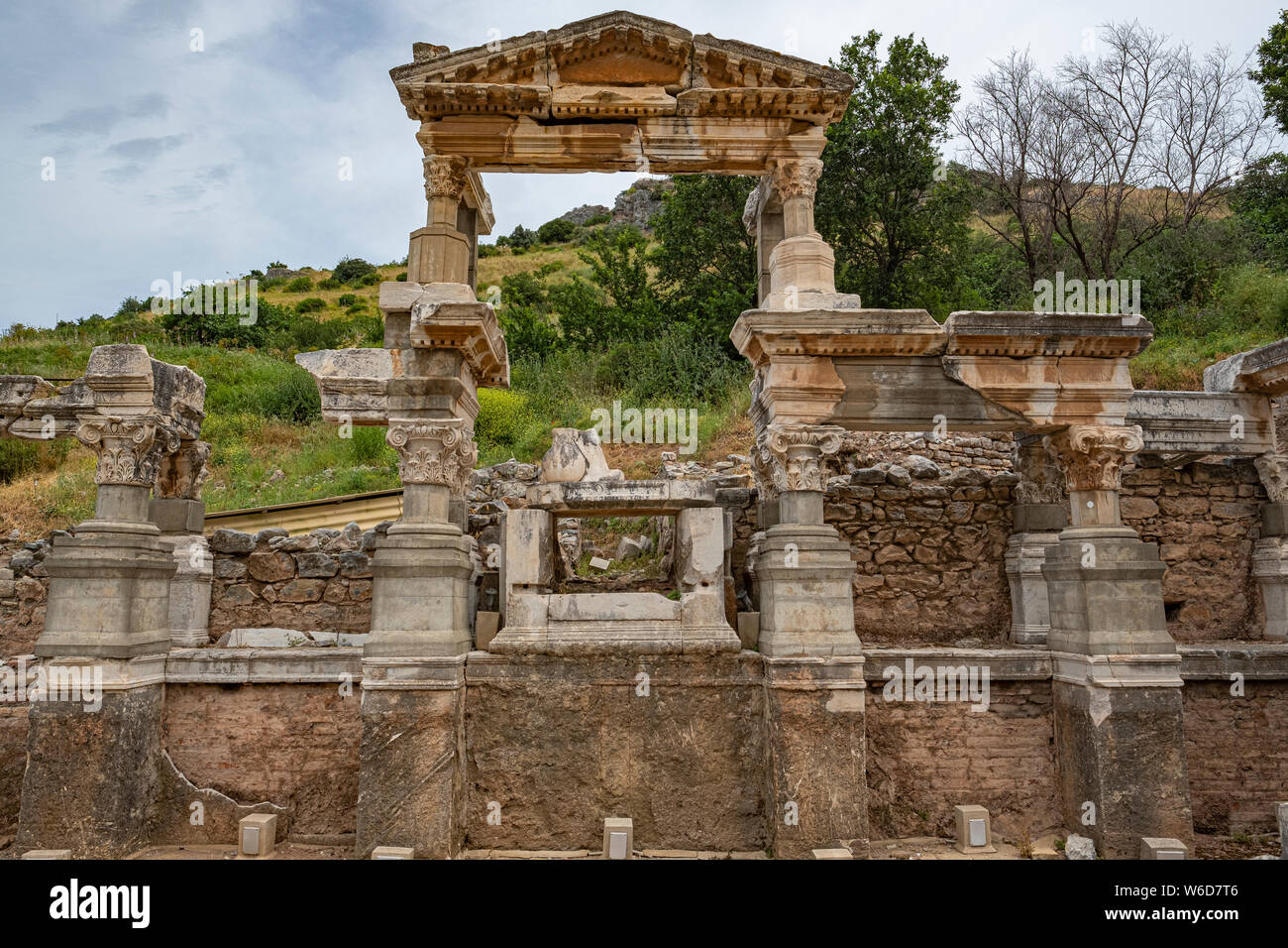 The ruins of the ancient Greek and Roman city of Ephesus, once a major ...