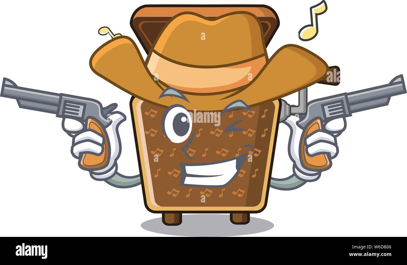 Cowboy music box in cartoon glass cabinet Stock Vector Image & Art - Alamy