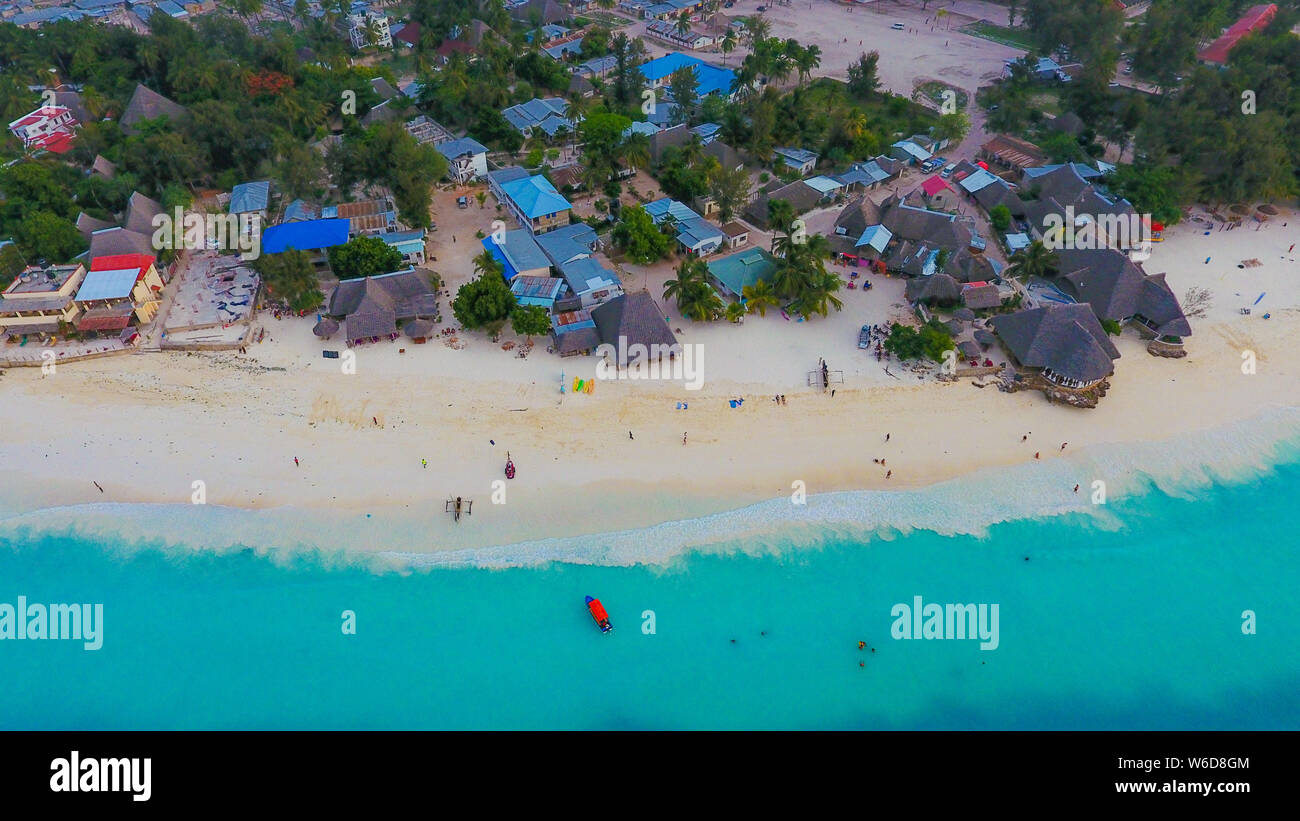 Travel vacation background Paradise tropical beach Zanzibar island ...