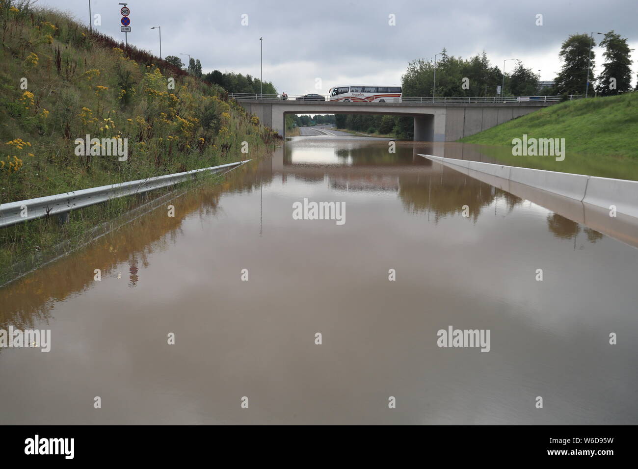 Flooding on the A555 near Handforth, Cheshire, where a major incident ...