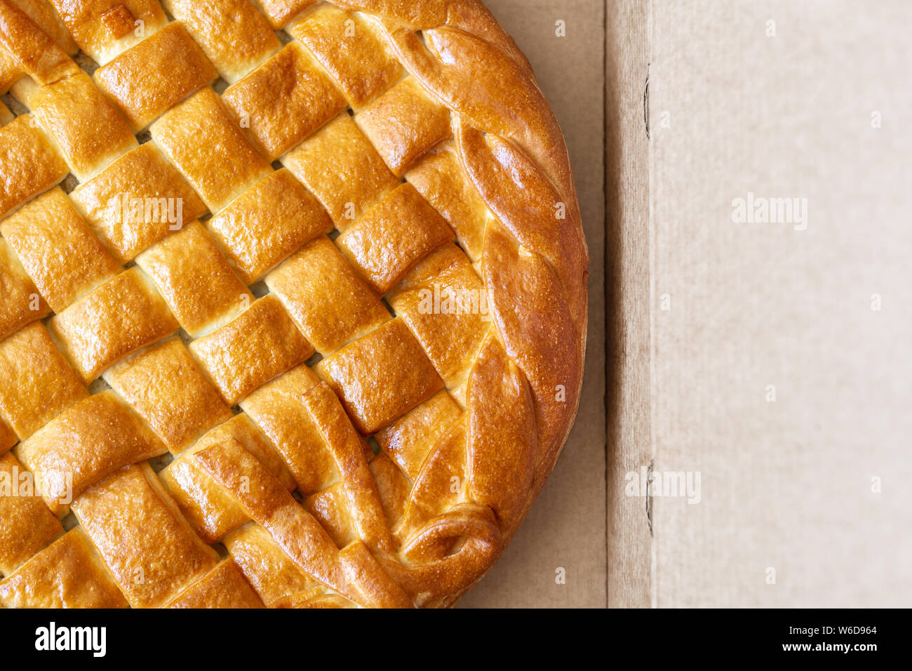 Traditional homemade rustic baked pie with seasonal fruit or meat ...