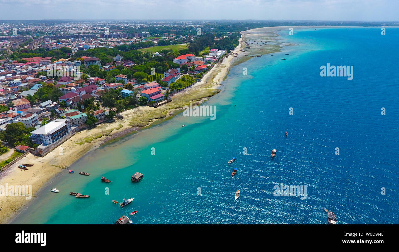 Zanzibar Stone Town aerial view Stock Photo - Alamy