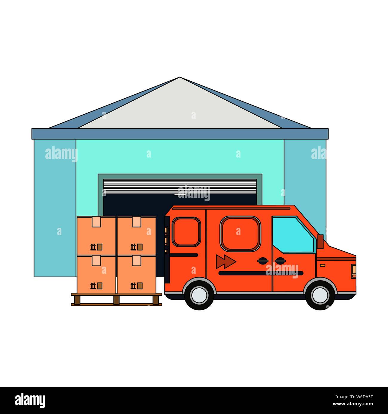 shipping logistic delivery cargo cartoon Stock Vector Image & Art - Alamy