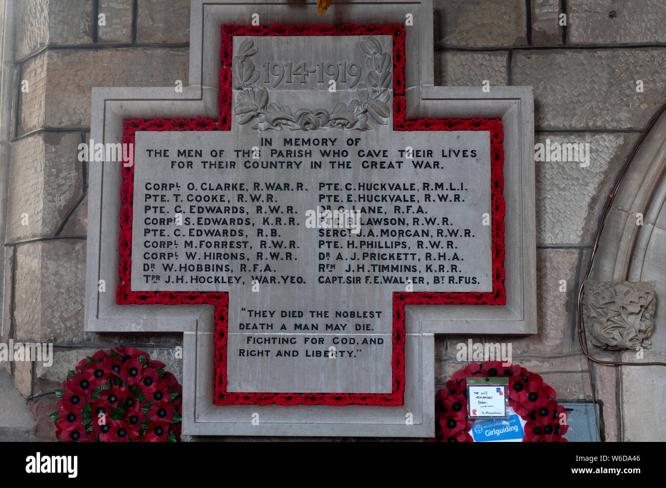 Memorial plaque parish churches hi-res stock photography and images - Alamy