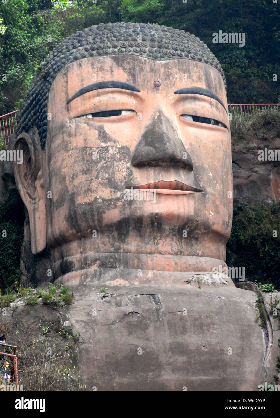 The Leshan Giant Buddha or Leshan Grand Buddha near Chengdu. This is ...