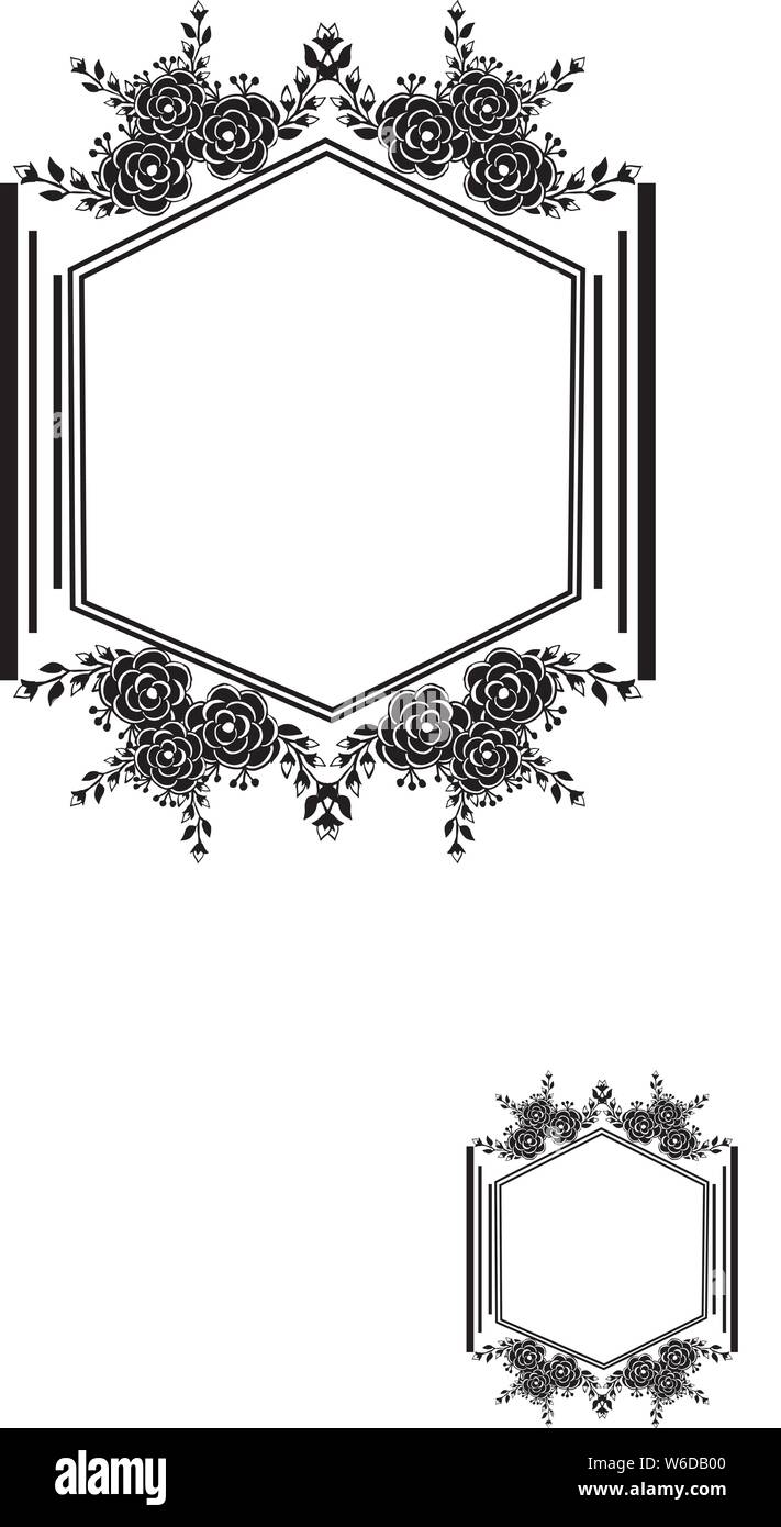 Greeting card with beautiful wallpaper, decoration various floral frame ...