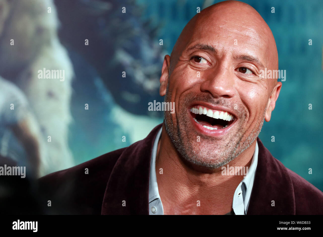 American actor Dwayne Johnson attends a press conference for his new ...