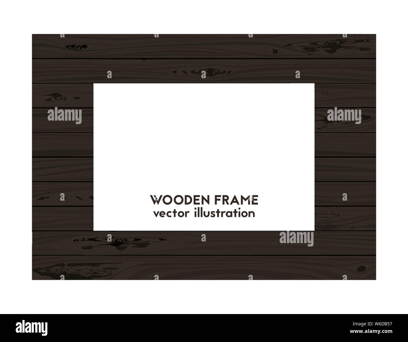 Decorative square frame. Vector illustration. Wood texture Stock Vector ...
