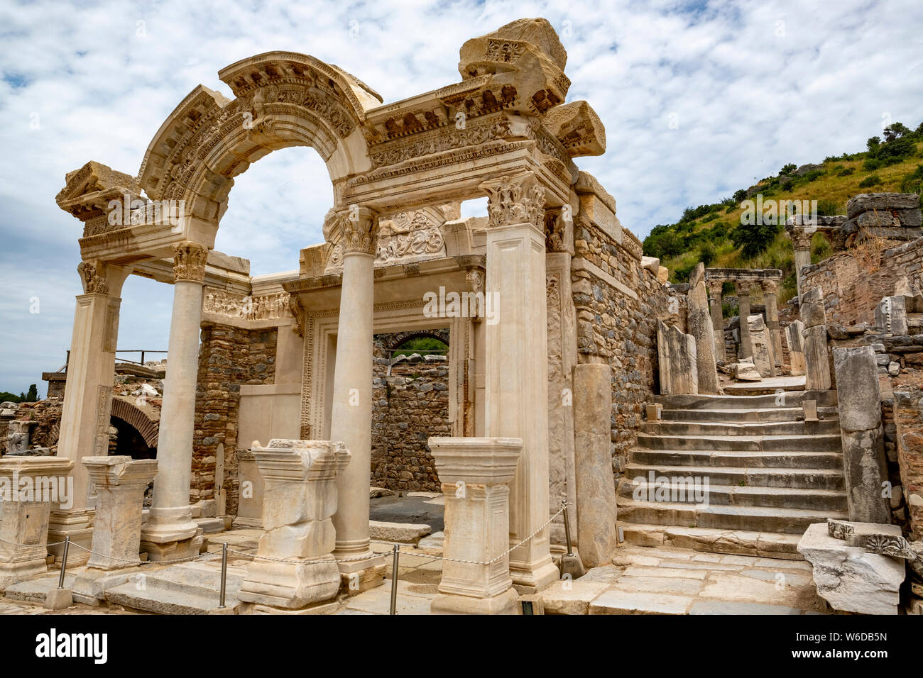 The ruins of the ancient Greek and Roman city of Ephesus, once a major ...
