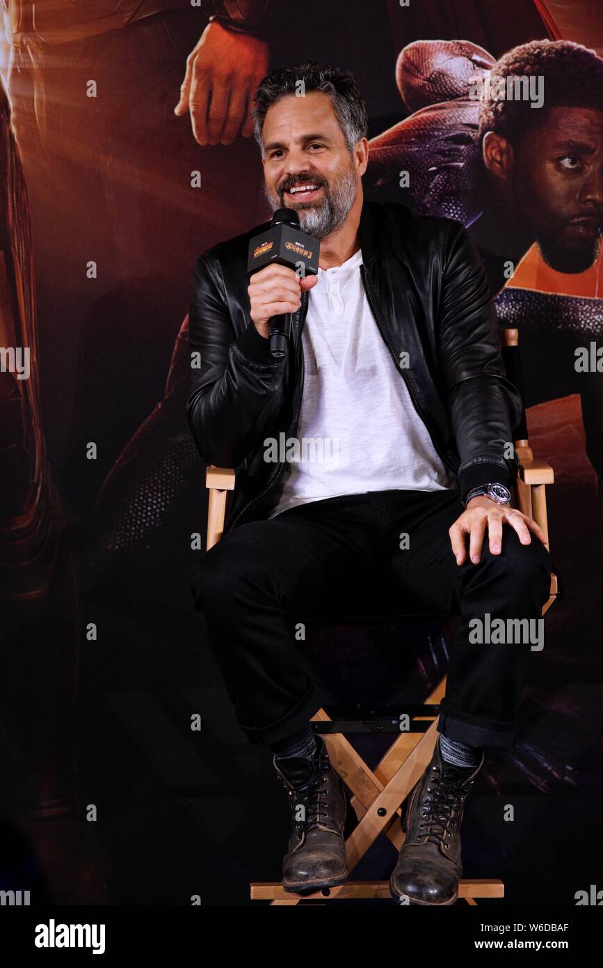 American actor and filmmaker Mark Ruffalo attends a press conference ...