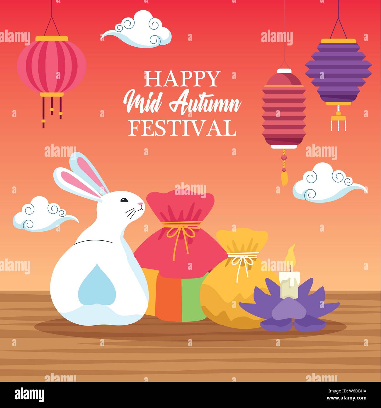 mid autumn chinese festival cartoon Stock Vector Image & Art - Alamy