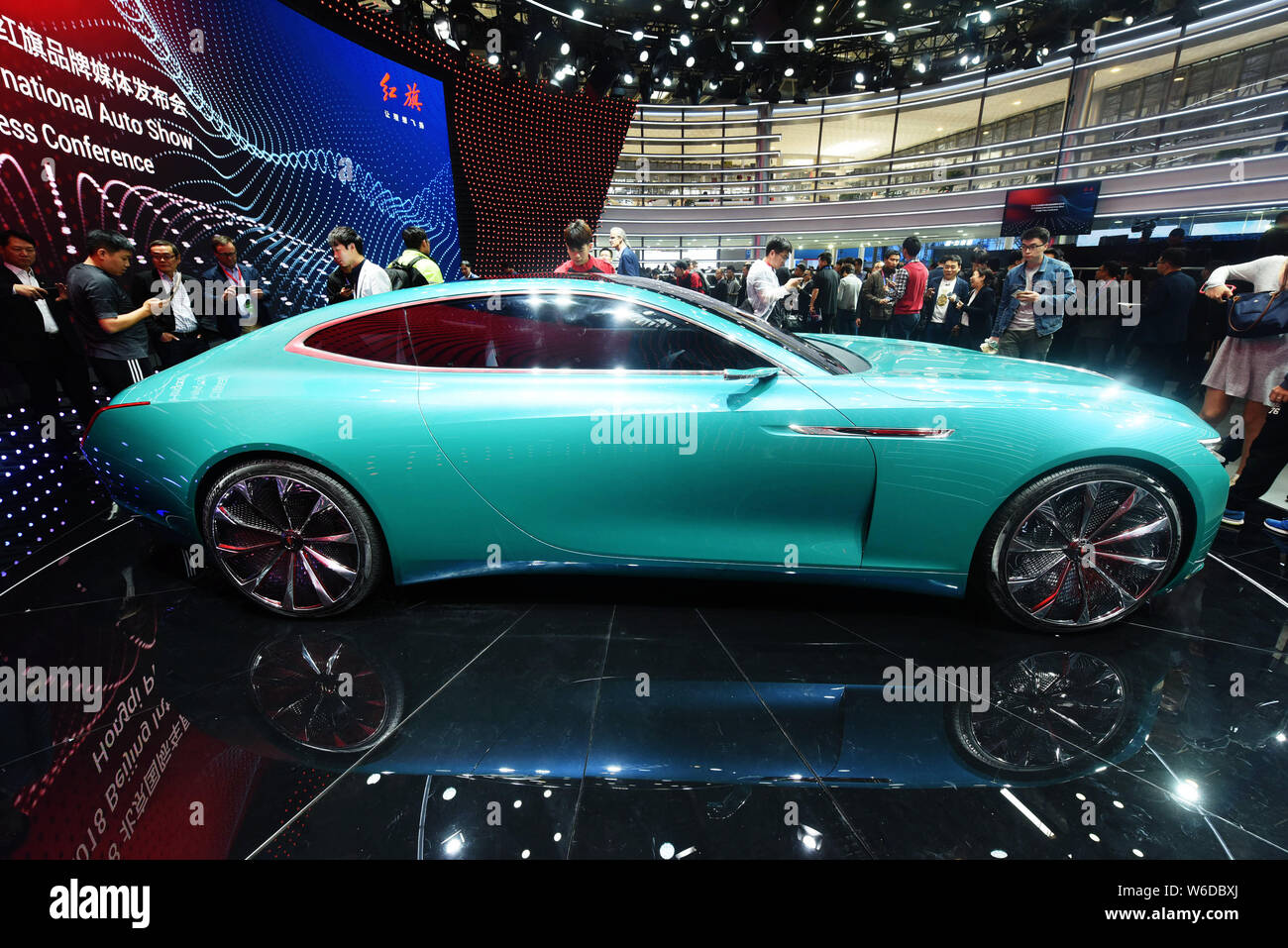 A Hongqi (Red Flag) E-Jing GT electric sports car concept car of China ...