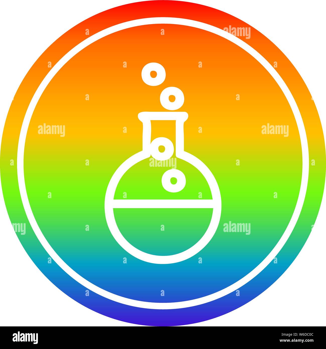 science experiment circular icon with rainbow gradient finish Stock ...