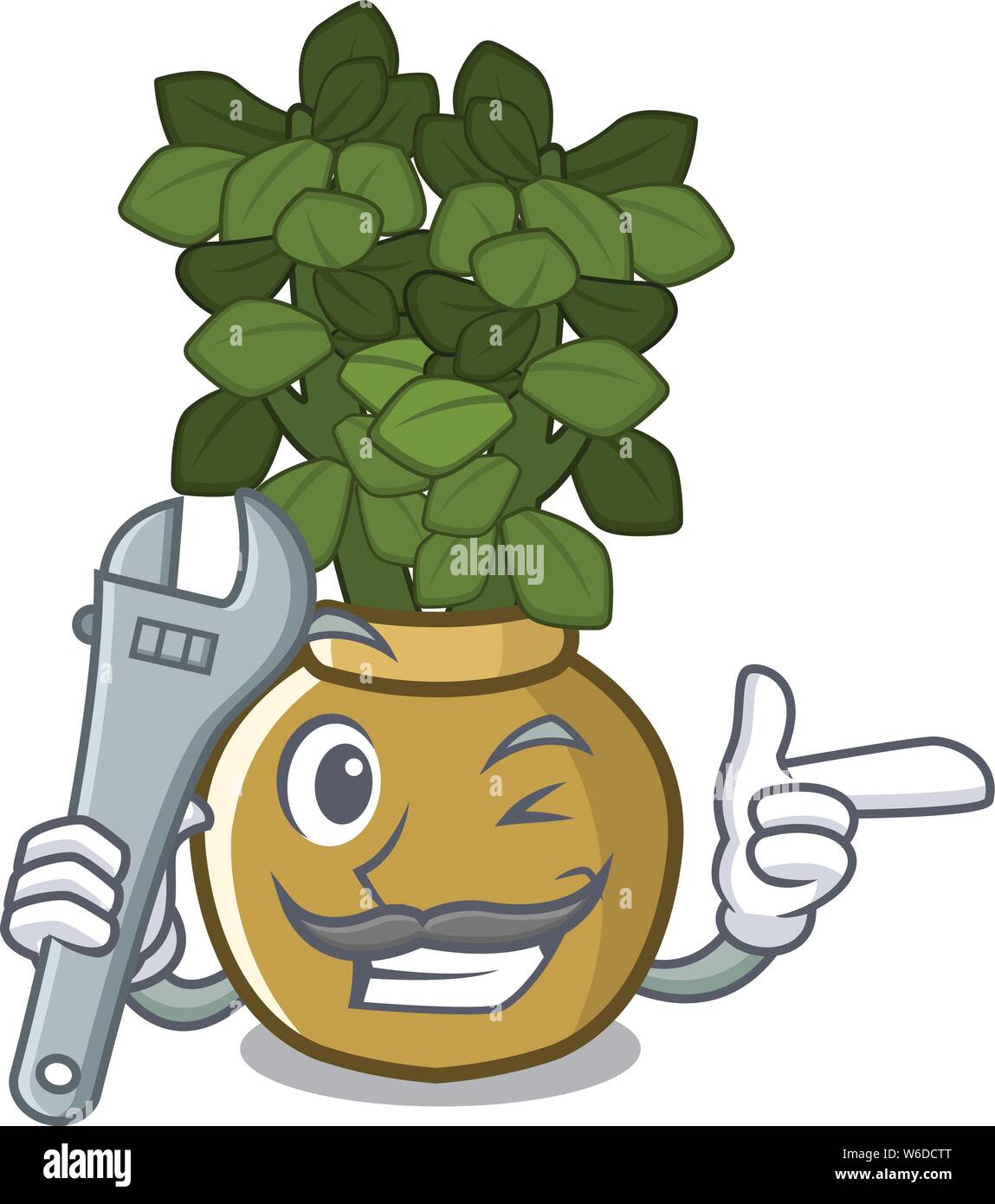 Mechanic jade plant grows in cartoon stem Stock Vector Image & Art - Alamy