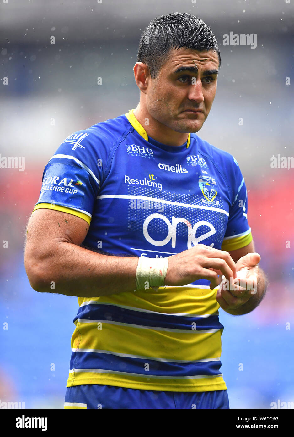 Warrington Wolves's Bryson Goodwin during the Coral Challenge Cup semi ...