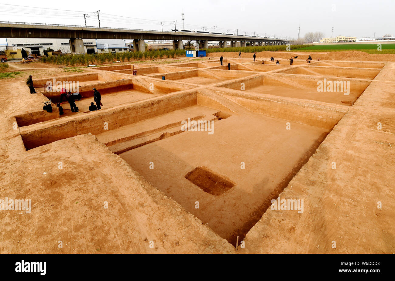 --FILE--View of the excavation site of an emperor's mausoleum from the ...