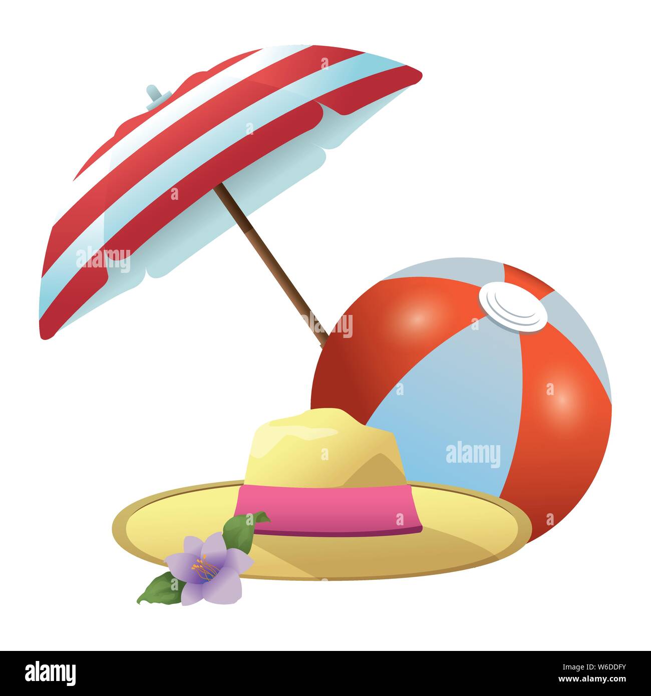 Beach Ball On Beach Clip Art