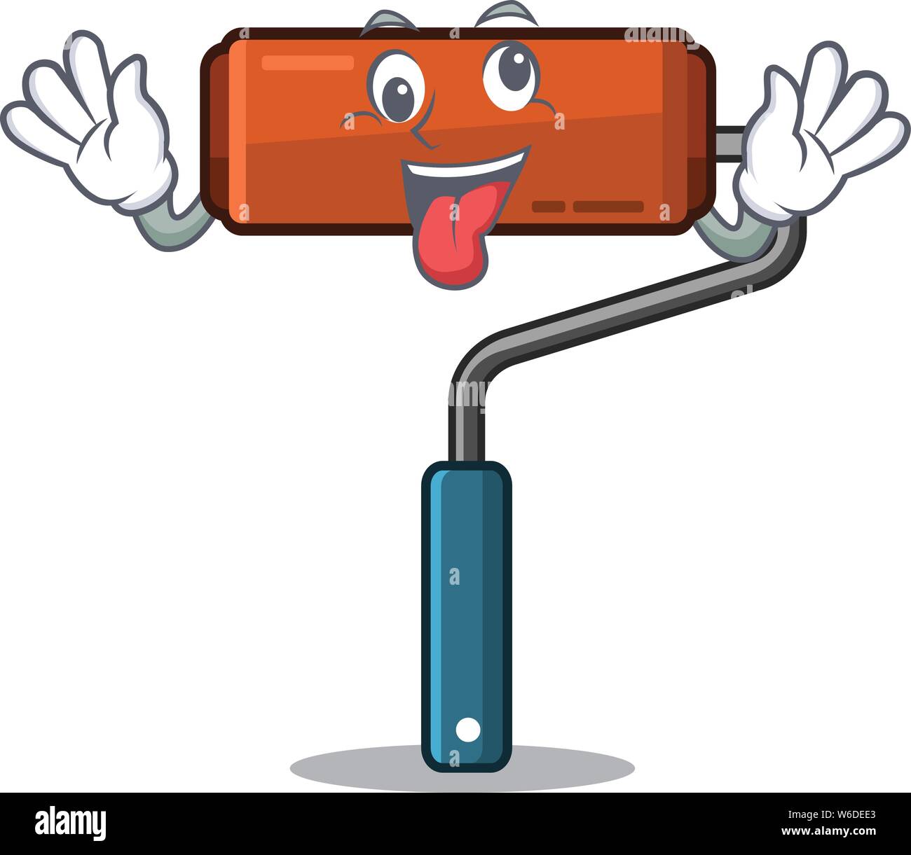 Crazy paint roller placed in cartoon toolbox Stock Vector Image & Art ...