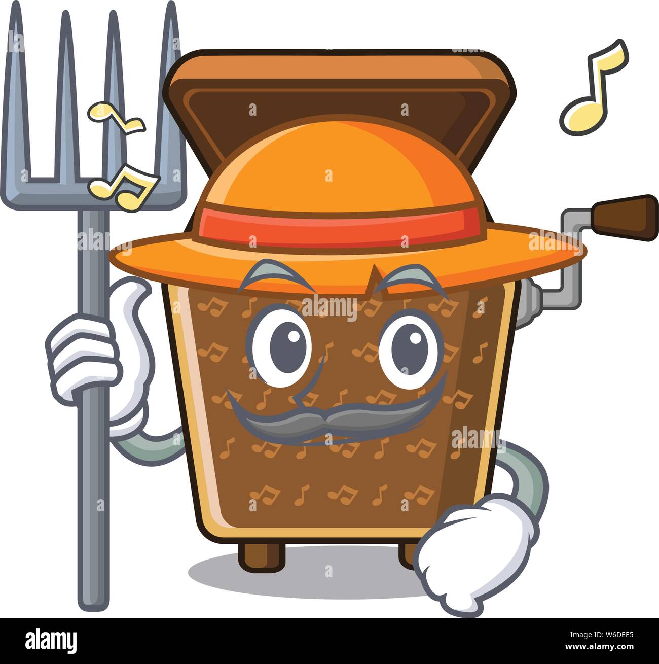 Farmer music box in cartoon glass cabinet Stock Vector Image & Art - Alamy