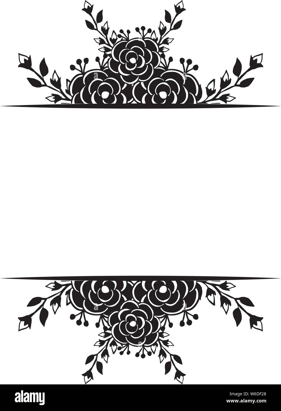 Set floral element, vintage frame, design of cards. Vector illustration ...