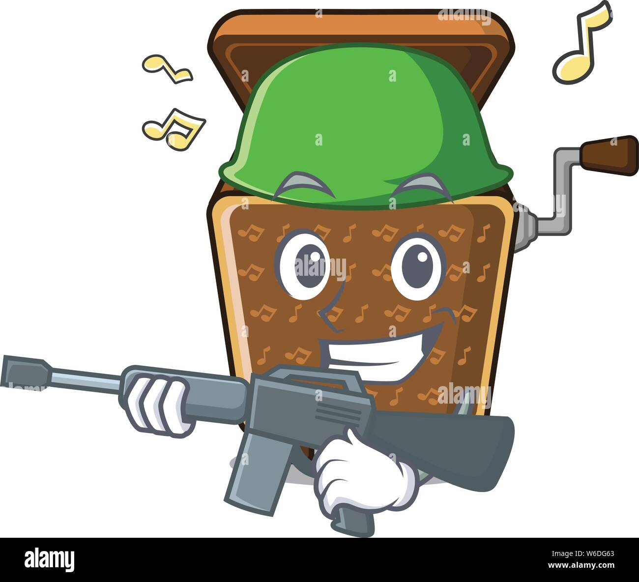 Army music box in cartoon glass cabinet Stock Vector Image & Art - Alamy