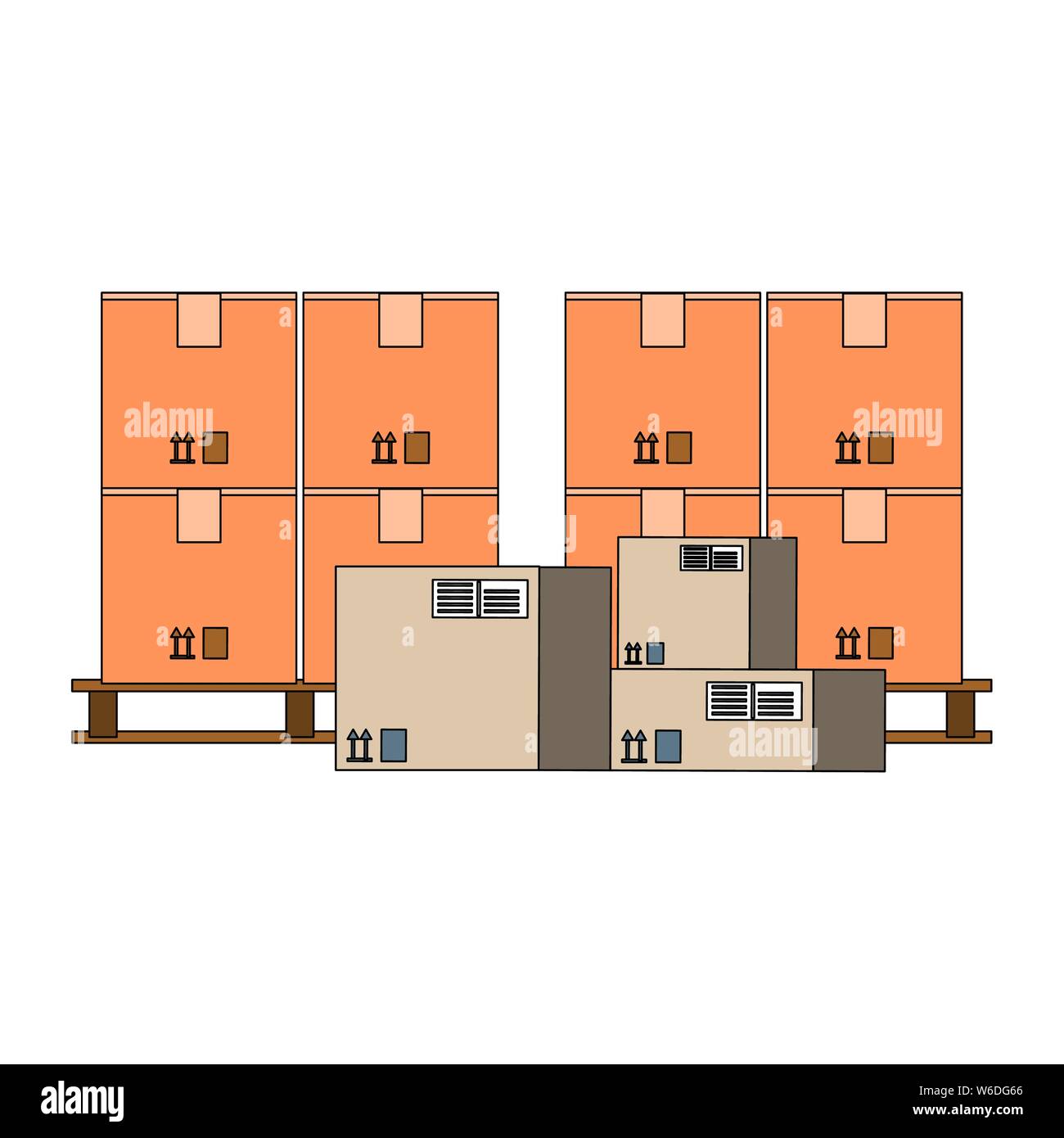 shipping logistic delivery cargo cartoon Stock Vector Image & Art - Alamy