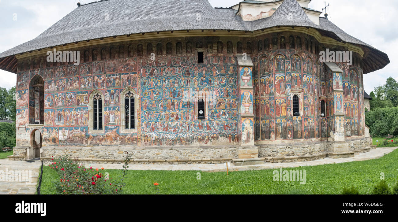 Moldovița Monastery (Mânăstirea Moldovița), Bucovina, Romania. One of ...