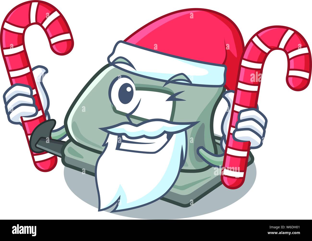 Santa with candy hole puncher in the cartoon shape Stock Vector Image ...