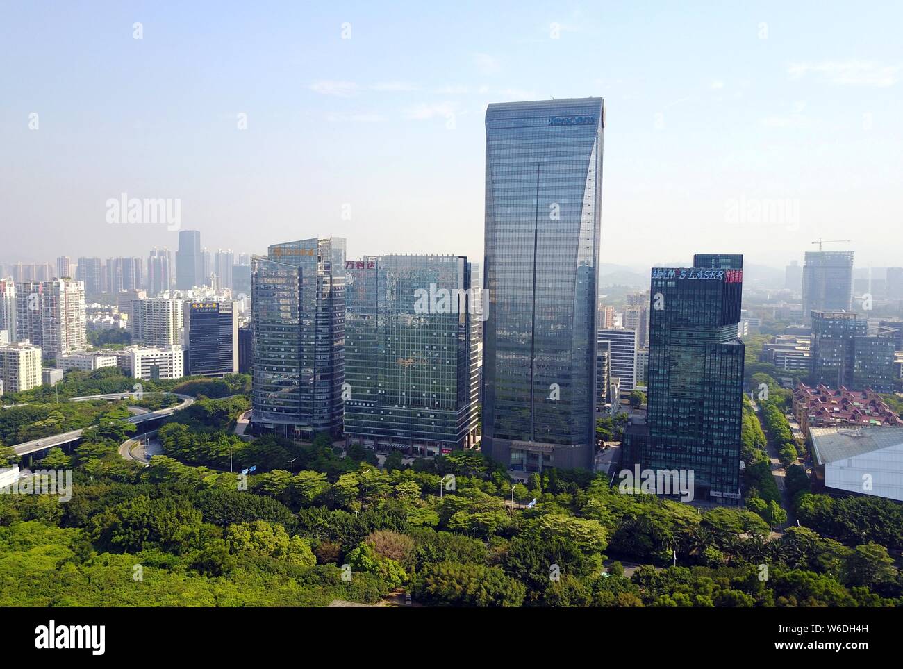 --FILE--View of the headquarters building of Tencent, tallest, in ...