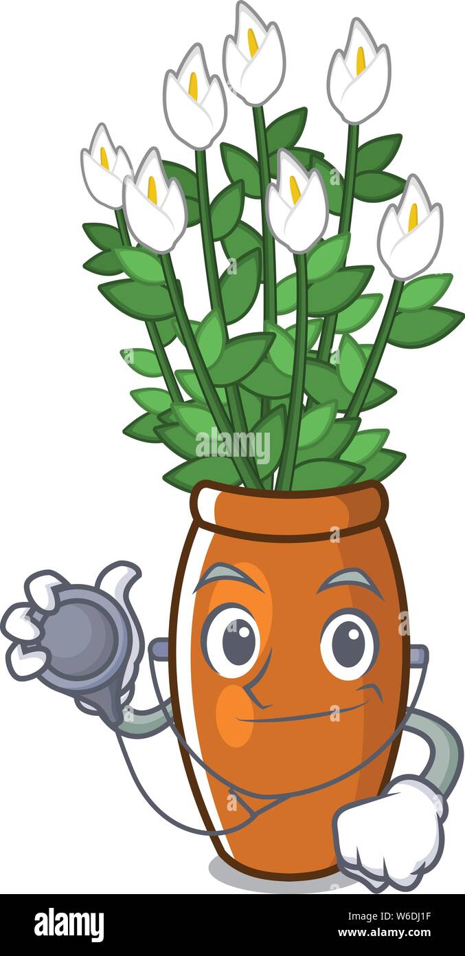 Doctor cartoon peace lily grows in backyard Stock Vector Image & Art ...