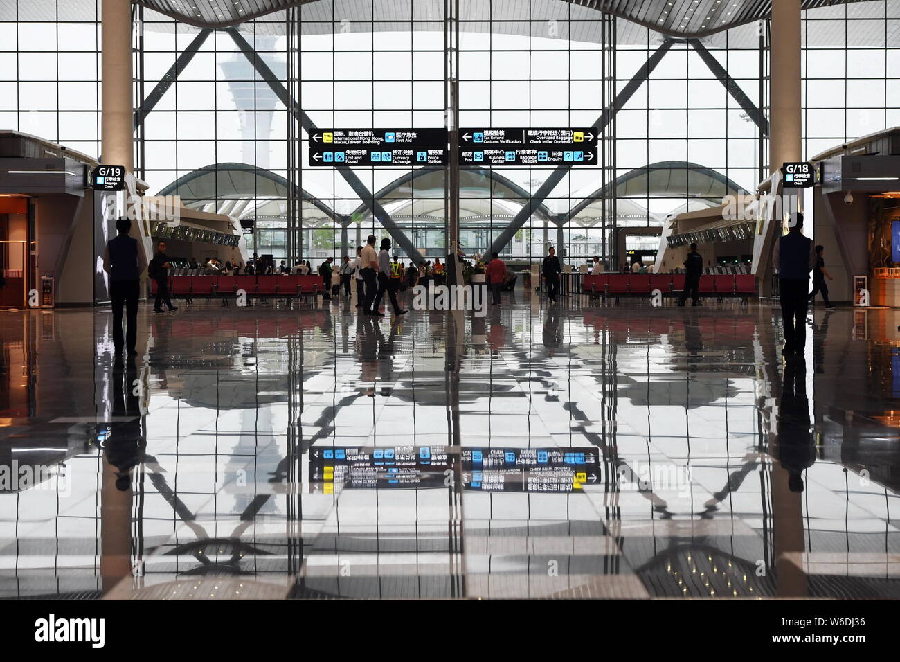 Interior view of the Terminal 2 of Guangzhou Baiyun International ...