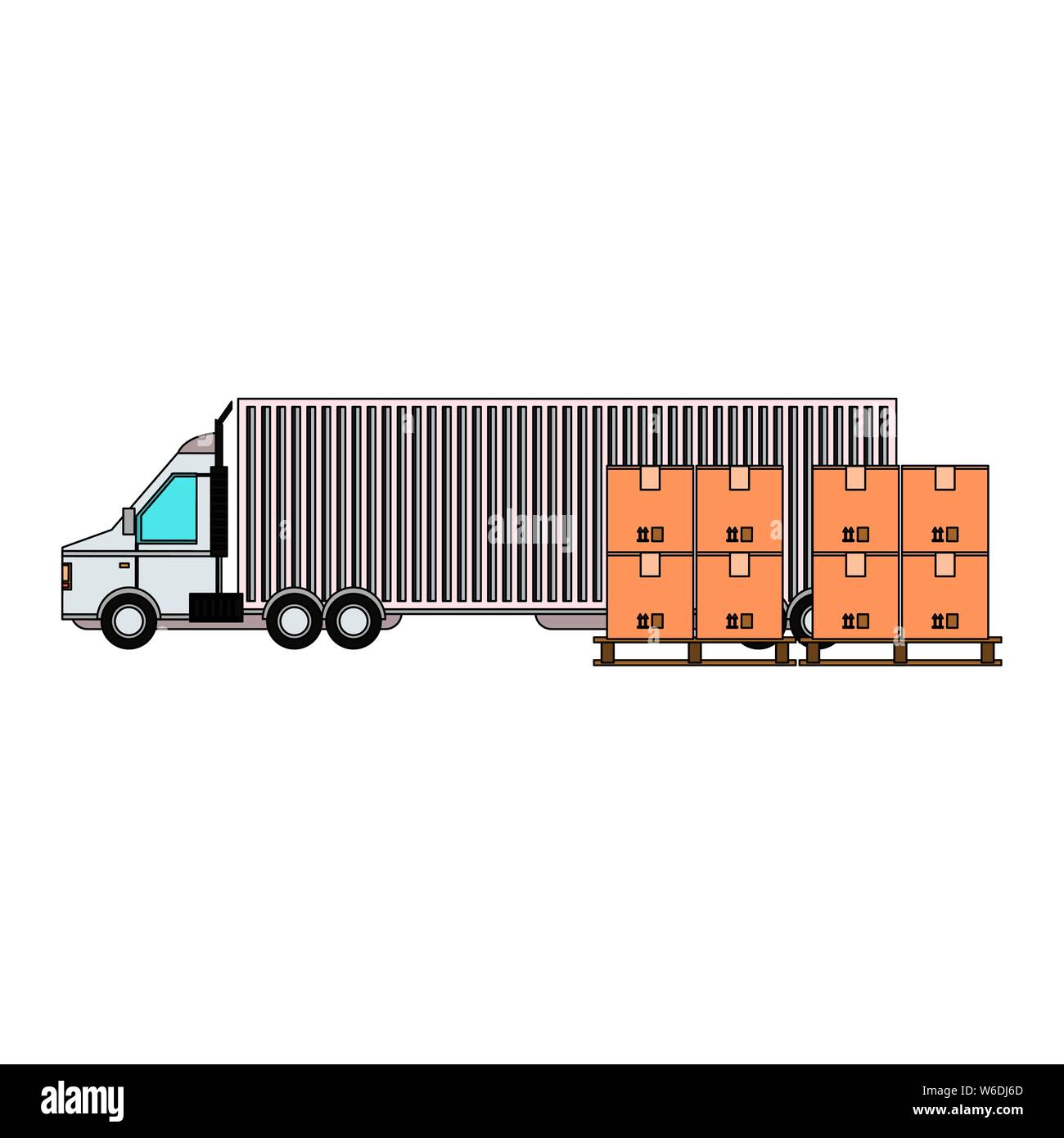 shipping logistic delivery cargo cartoon Stock Vector Image & Art - Alamy