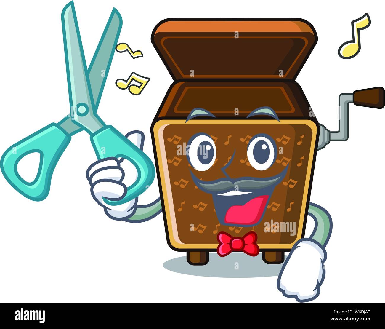 Barber music box in cartoon glass cabinet Stock Vector Image & Art - Alamy